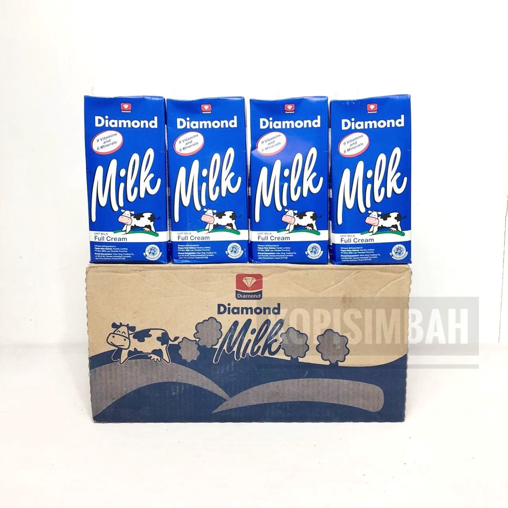 Jual Fresh Milk Diamond UHT Process 1 Liter Susu Sapi Segar Full Cream Plain Original 1 Karton ...