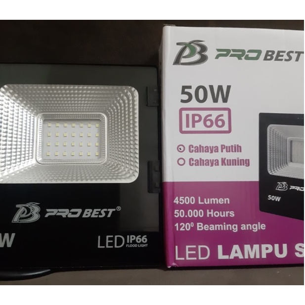 Jual Lampu Sorot Led tembak 50w 50 watt merk Probest super bright | Shopee Indonesia