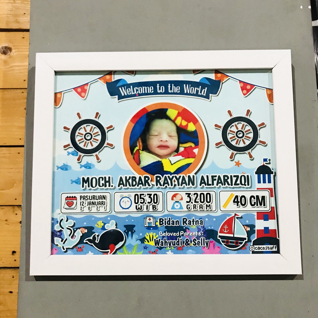 Jual Biodata Bayi | Biodata Anak | Wall Decor | Custom Frame | Shopee ...
