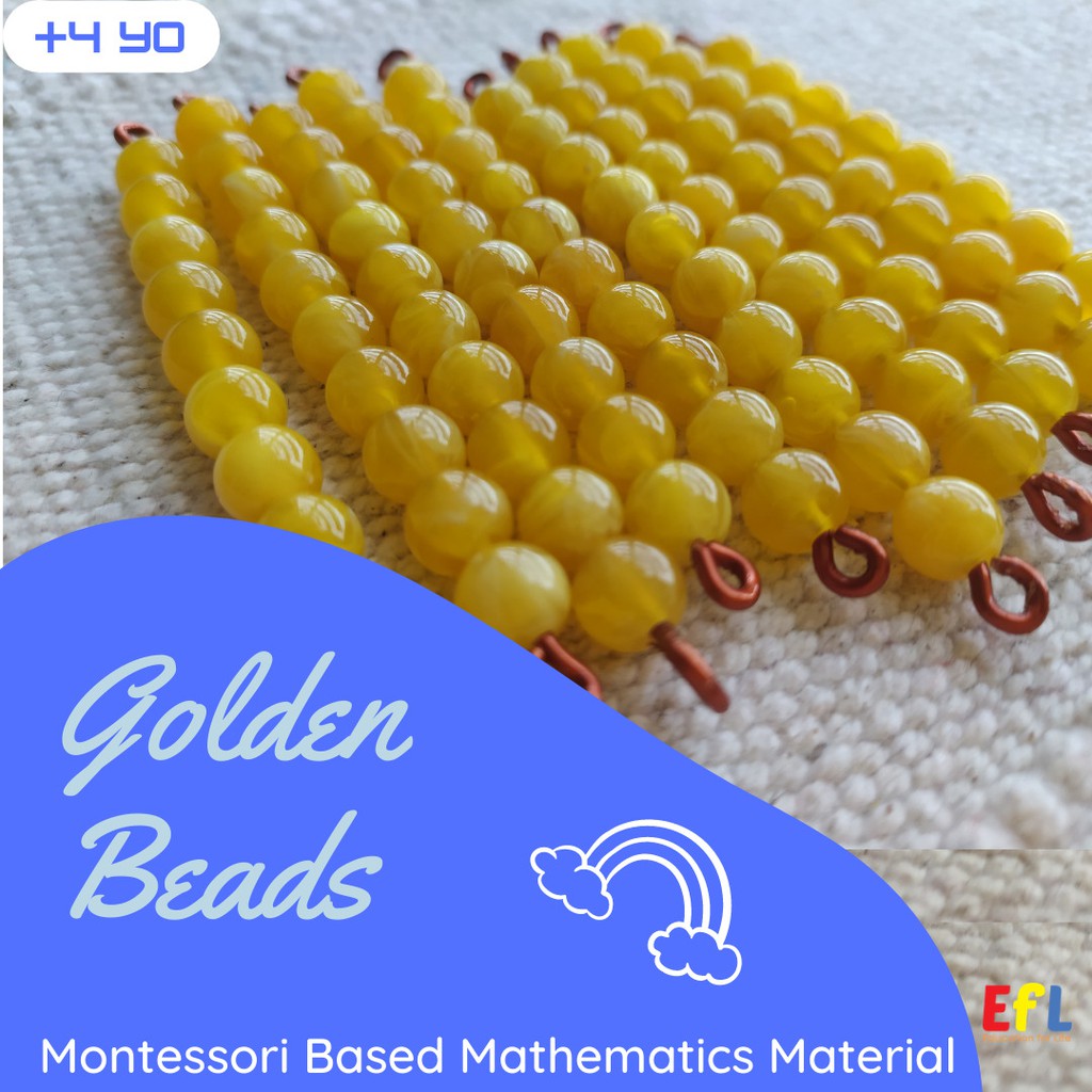 Jual Material Berhitung Montessori The Decimal System Golden Beads ...