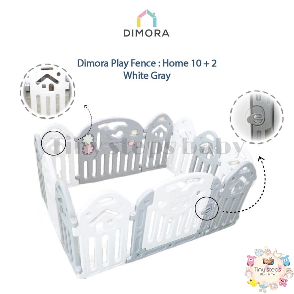 Jual Dimora HOME 10+2 White & Gray Play Fence - Pagar Main Anak ...