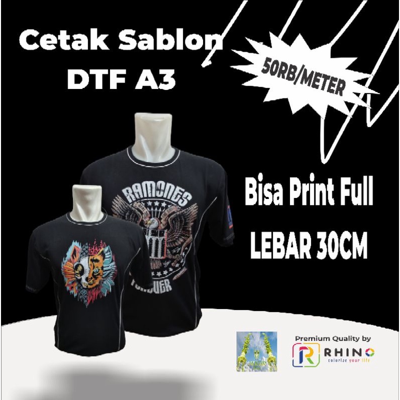 Jual Cetak DTF A3 Meteran BISA FULL LEBAR 30cm | Shopee Indonesia