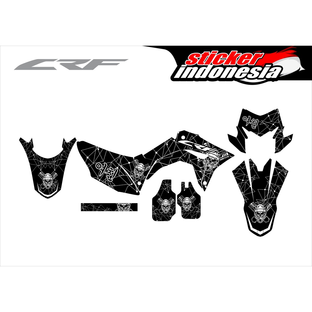 Jual Decal CRF Hitam Motif Garis | Full Hologram | Shopee Indonesia