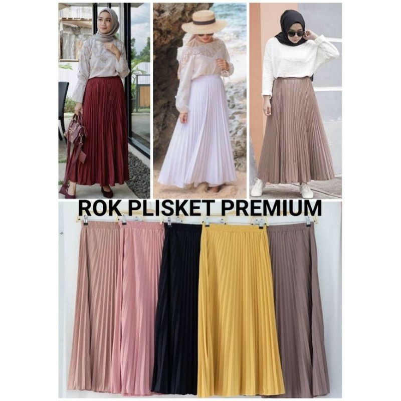 Jual Rok Plisket PREMIUM MAYUNG By AURA Jersey Hyget Lipatan Besar Termurah Bawahan Panjang Best ...