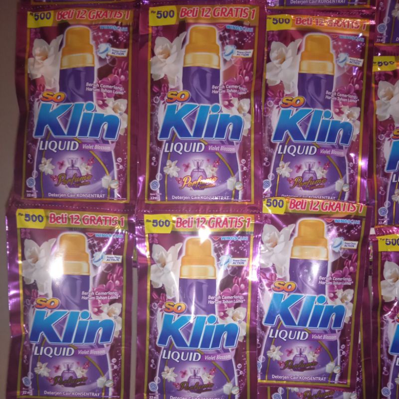 Jual Soklin Liquid Detergen Cair Violet Blossom Sachet Renceng (1 ...