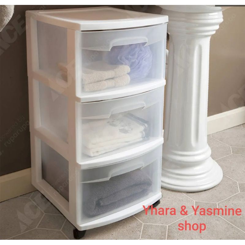 Jual Sterilite Laci Penyimpanan 3 Tingkat Dengan Roda - Putih | Shopee ...