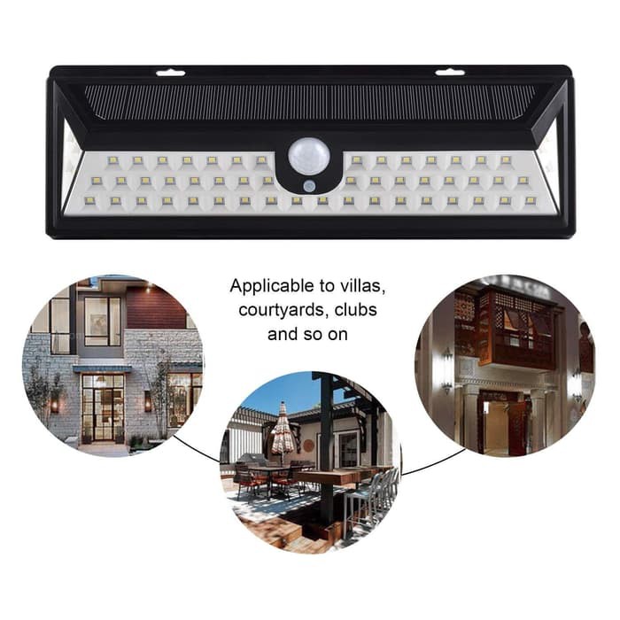 Jual Lampu 54 LED Solar Power Outdoor Light PIR Motion Sensor Waterproof | Shopee Indonesia