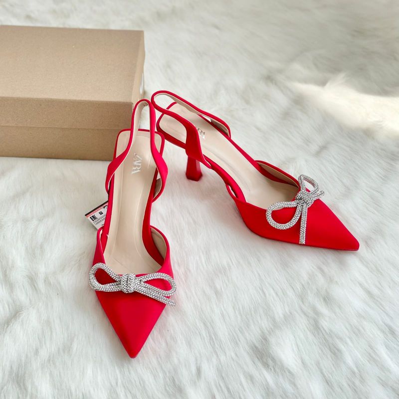 Jual PROMO SALE !! Zara Shoes Sepatu Sandal Pesta Heels 8 cm pink hitam ...