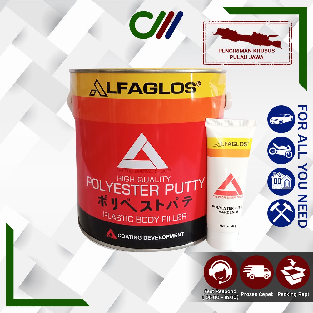 Jual Dempul Alfaglos Polyester Putty 3Kg | Shopee Indonesia