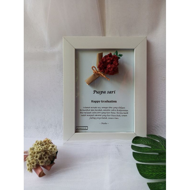 Jual Frame Dry Flower/ Flower in frame/ bunga kering ed-elweis 5R bunga ...