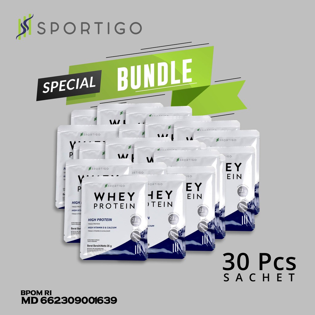 Jual SPORTIGO Whey Protein Isolate Concentrate Pure Sachet 35g - 30 Sachet | Shopee Indonesia