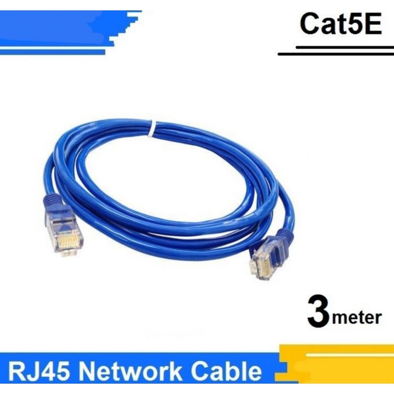 Jual KABEL LAN UTP CAT5E INTERNET ETHERNET CABLE NYK 3 METER | Shopee ...