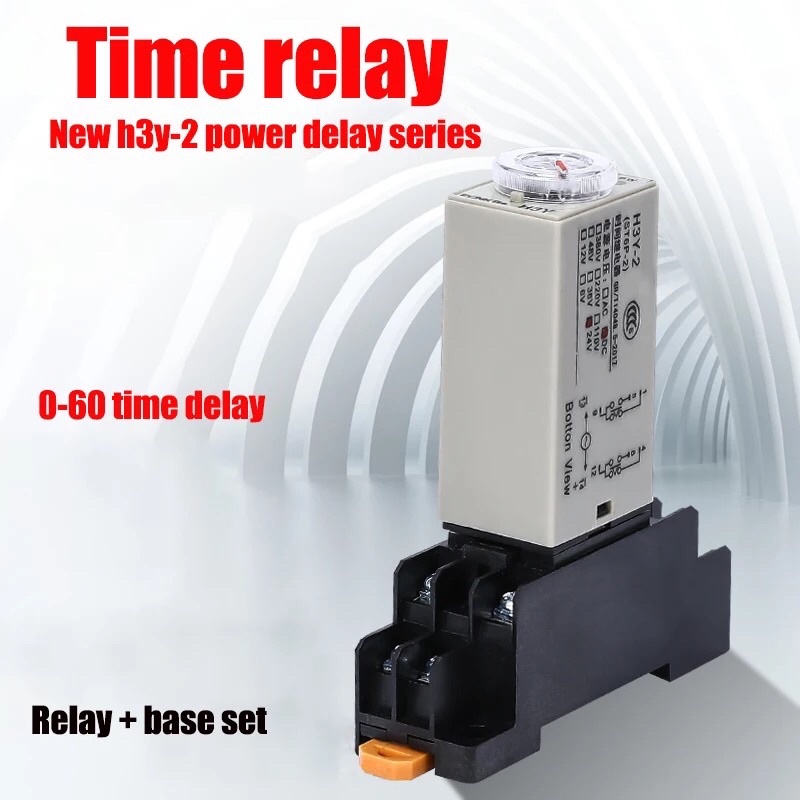 Jual Timer Relay H3Y-2 AC 220V DC 12V 24V Tunda 0 - 30 Menit Detik Soket PYF08A 8pin | Shopee ...
