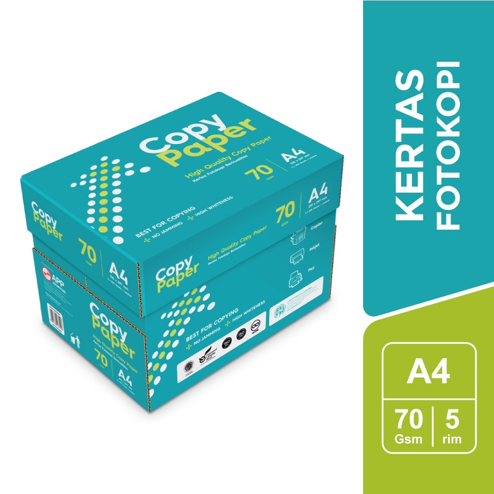 Jual Copy Paper Kertas Fotocopy 70 GSM A4 - 1 Boks = 5 Rim | Shopee ...