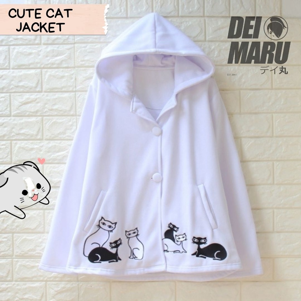 Jual Jaket Lucu Kawai Motif Kucing - Cute Cat Jacket | Shopee Indonesia