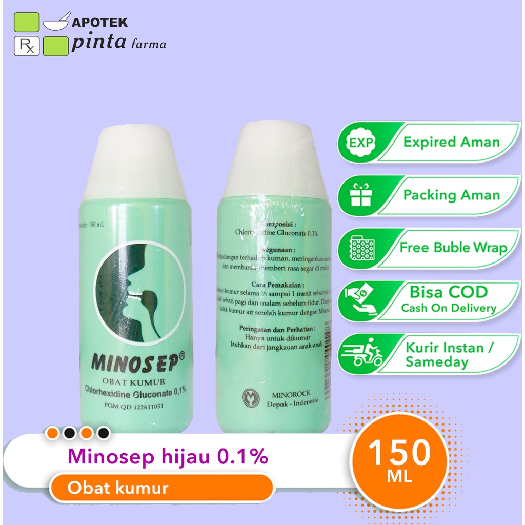 Jual MINOSEP OBAT KUMUR 0.1% 150 ML (HIJAU) | Shopee Indonesia