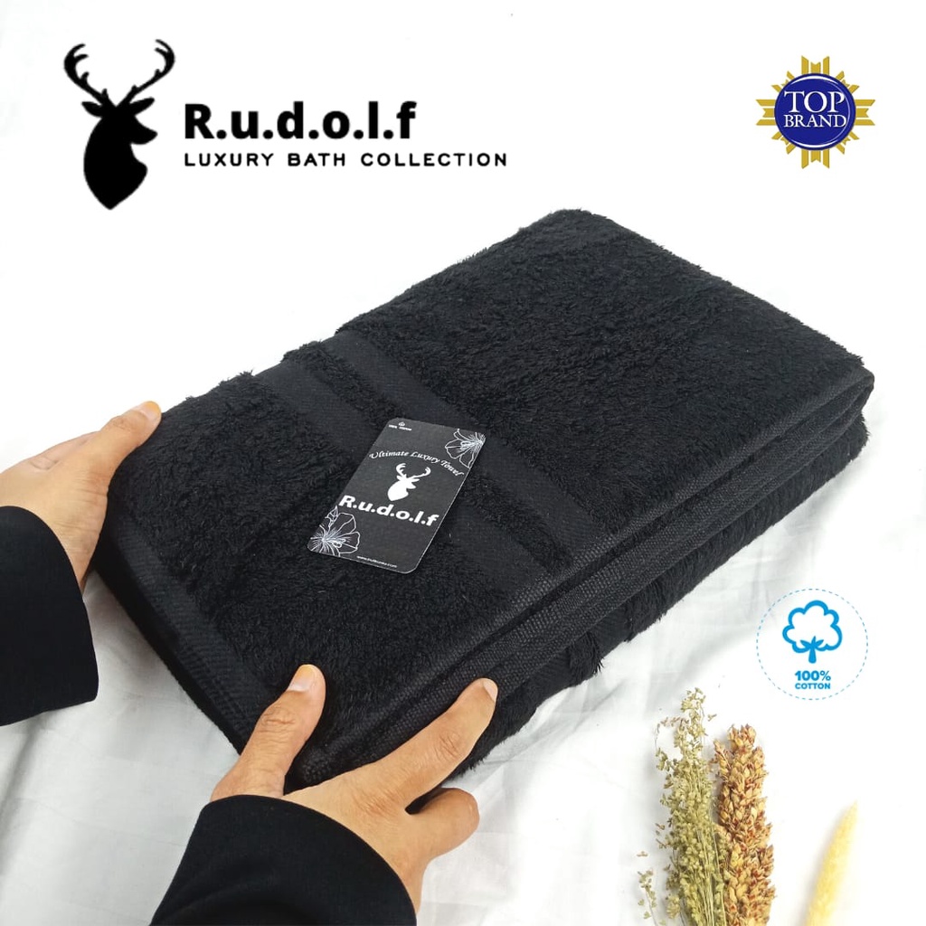Jual Handuk Hotel HITAM POLOS Dewasa Premium Anti Bakteri RUDOLF ...