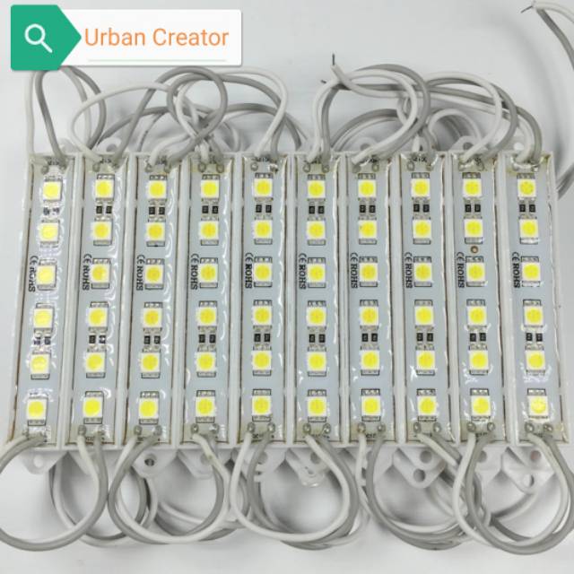 Jual Modul Led Strip 5050 Warna Putih 6 Led 12V warna terang waterproof ...