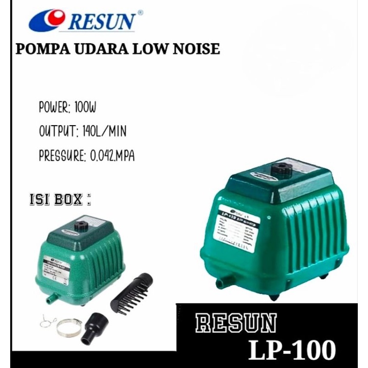 Jual RESUN LP 100 SNI Aerator Pompa Udara Kolam Ikan Aquarium Air Pump ...