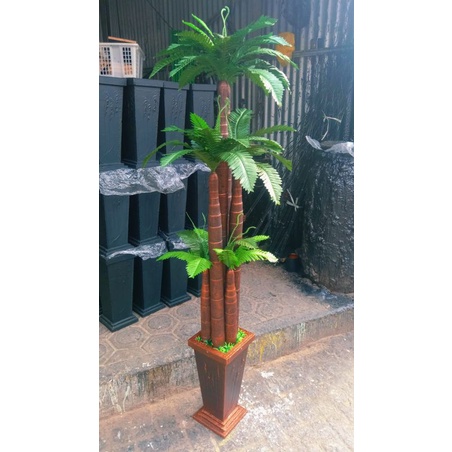 Jual PALM KRISTAHTAH ISI 6 POHON LENGKAP VAS BEBATUAN / POHON BUNGA ...