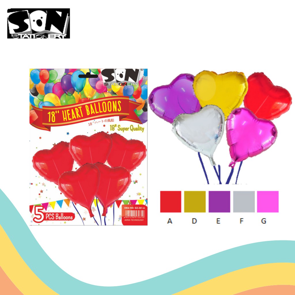 Jual BALON ULTAH SON 18" HEART GZ-261 (1 PACK) | Shopee Indonesia