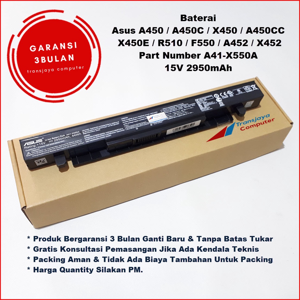 Jual Baterai Asus A450 A450C X450C X450CA A450CC A450LC X450E X450EA ...