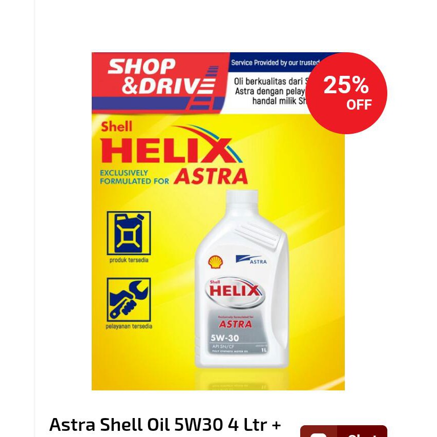 Jual Ganti Oli Shell Helix astra 5W-30 4 liter | Shopee Indonesia