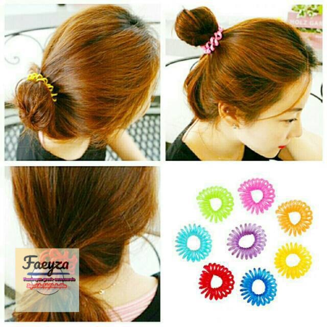 Jual Karet rambut spiral KCL lusinan isi 12 pcs | Shopee Indonesia