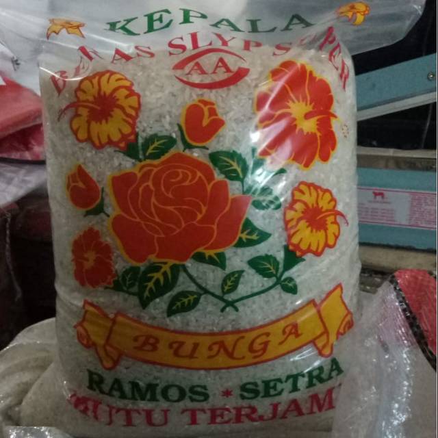Jual Beras bunga 5kg beras murah pulen beras cap bunga 5 kg beras slyp ...