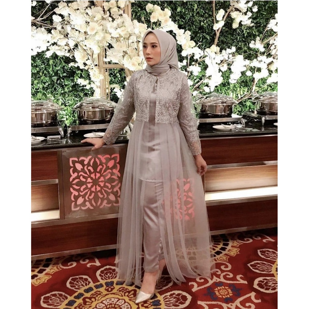 Jual Baju Setelan Gamis Brukat Pesta Waniat Muslim Simple Kekinian ...