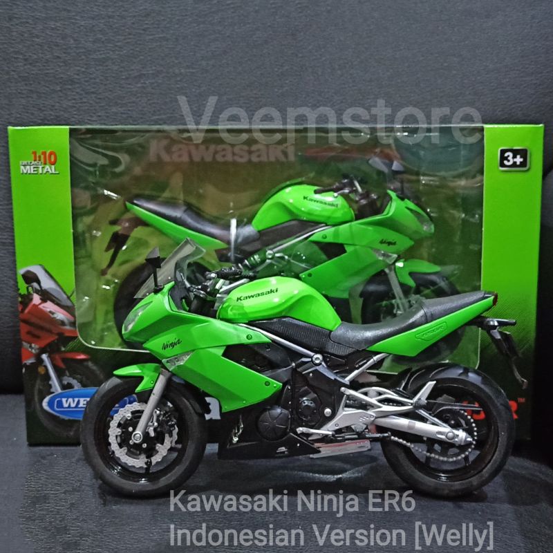 Jual Die Cast 1:10 Kawasaki Ninja ER6 650R Indonesian Version [Welly ...