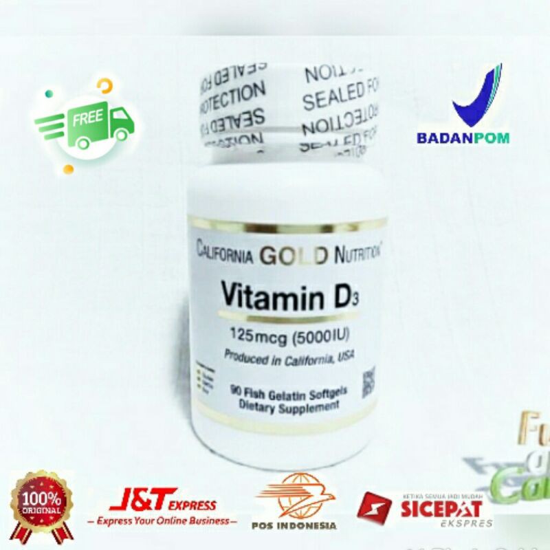 Jual VITAMIN D3 5000 IU CALIFORNIA GOLD NUTRITION ( USA ) | Shopee ...
