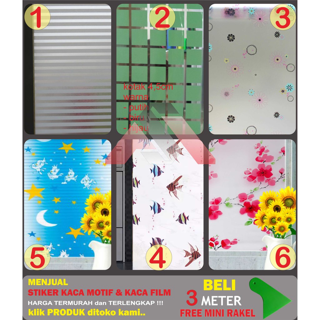 Jual Sticker Stiker Kaca Film Motif Jendela Rumah Cermin Wallpaper ...