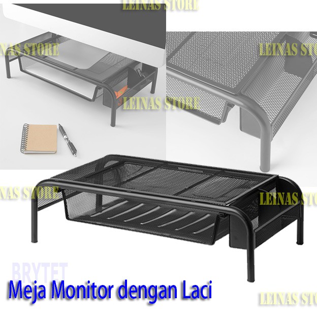Jual Meja Monitor Dengan Laci Baja Hitam | Shopee Indonesia