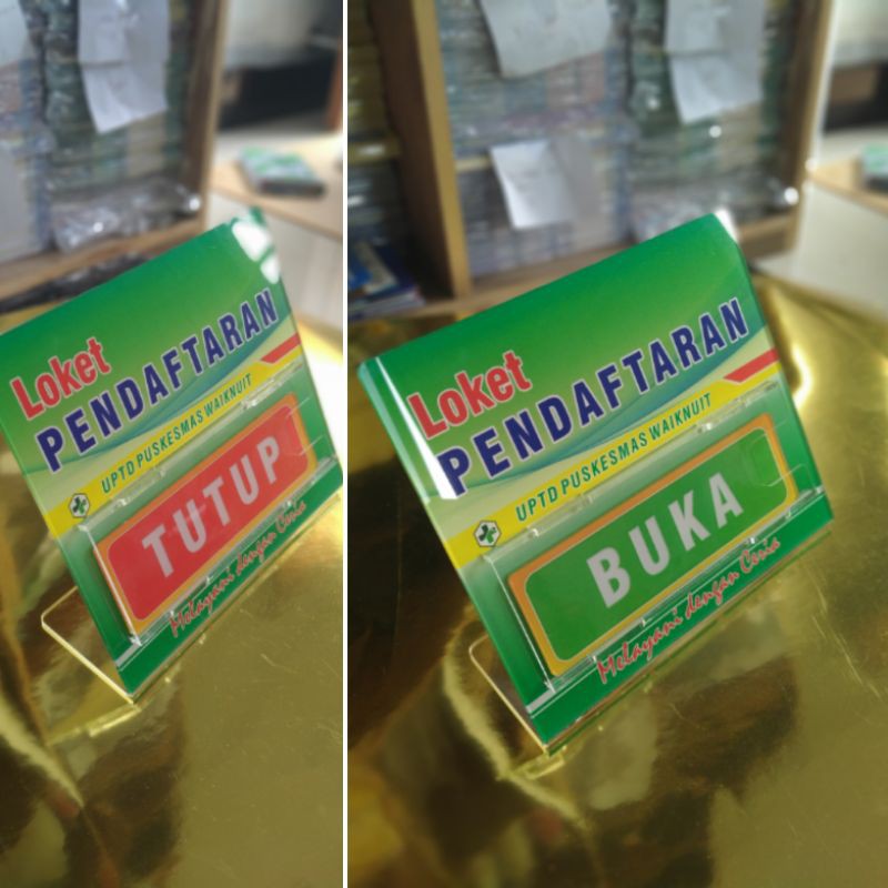 Jual Akrilik Papan Loket Pendaftaran Buka/Tutup | Shopee Indonesia