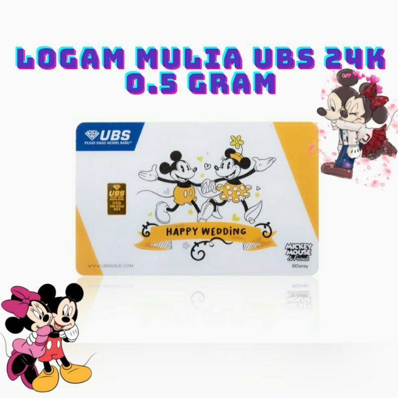 Jual UBS Logam Mulia Disney Mickey & Minnie Mouse, Gudetama, Hello ...