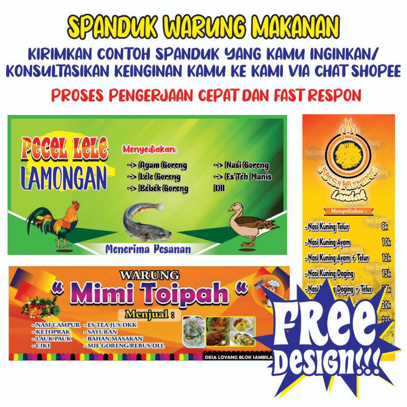Jual Spanduk/Banner/Baliho Makanan, Restaurant, Pecel Lele,Warung Murah ...