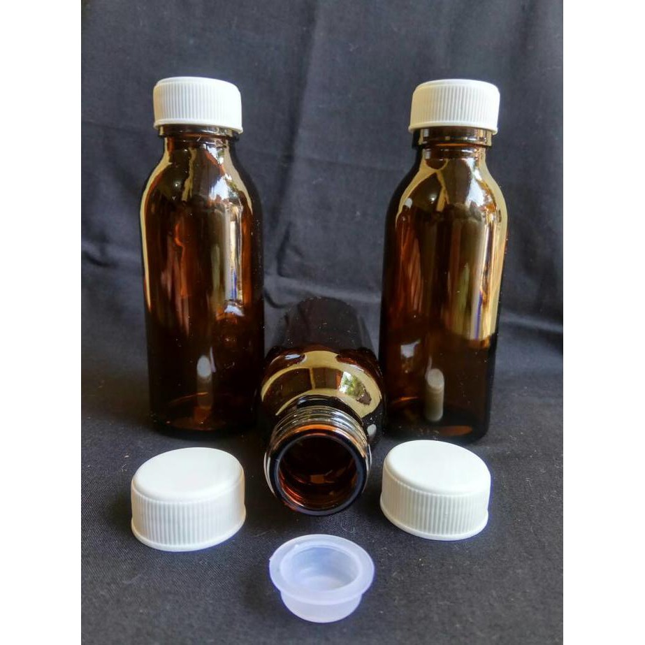 Jual BOTOL COKLAT 100 ML /BOTOL KACA / BELING / AMBER / | Shopee Indonesia
