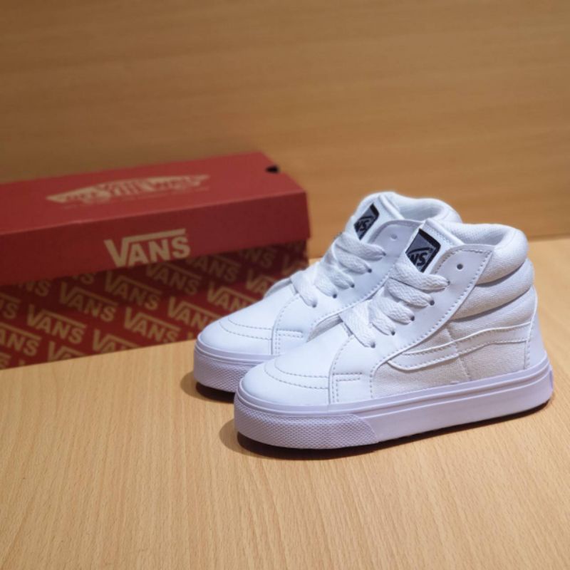 Jual SEPATU VANS ANAK SK8 FULL WHITE PUTIH POLOS KIDS LUKIS | Shopee ...