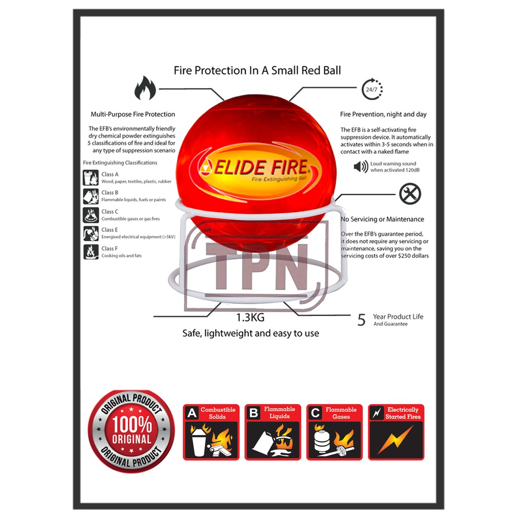 Jual Elide Fireball Auto Fire Stop Bola Pemadam Api Extinguisher Ball ...