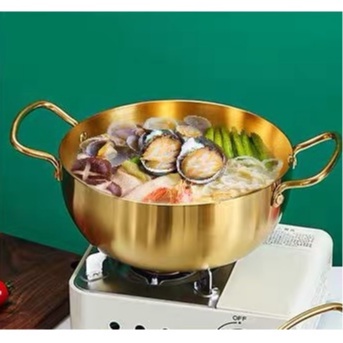 Jual RAMYUN COOKING POT GOLD PANCI RAMEN KOREA EMAS STAINLESS TEBAL 16 ...
