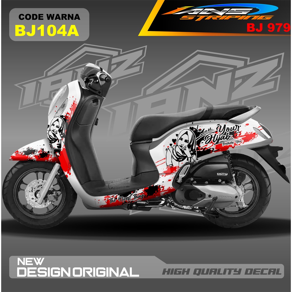 Jual DECAL STIKER HONDA SCOOPY FULL BODY / STICKER VARIASI SCOOPY MOTIF HIJAB / STICKER SCOOPY ...