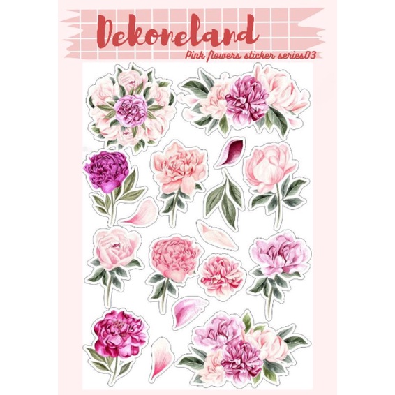 Jual pink flowers sticker series03, aesthetic pink sticker | Shopee ...