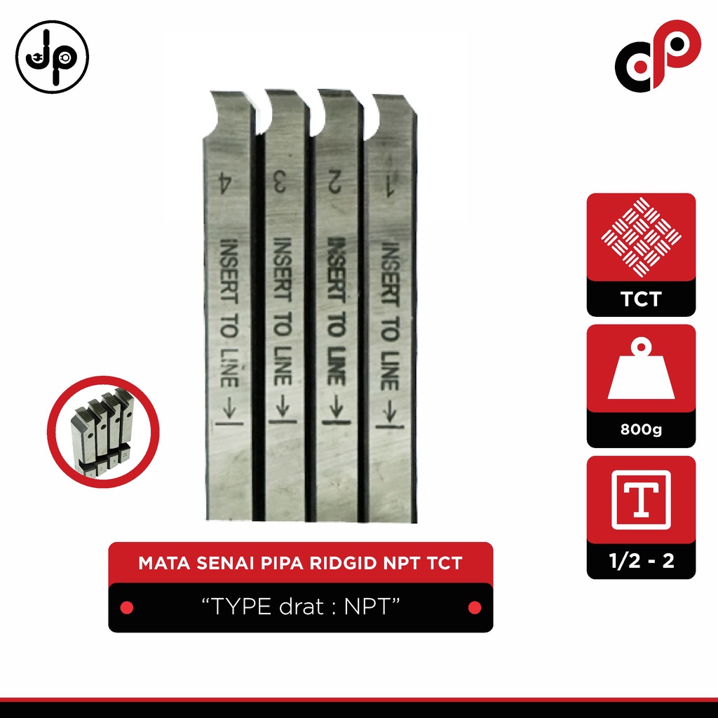 Jual Mata Senai Pipa Ridgid | BSPT TCT | NPT TCT | BSPT HSS | 1/2 - 3/4 ...