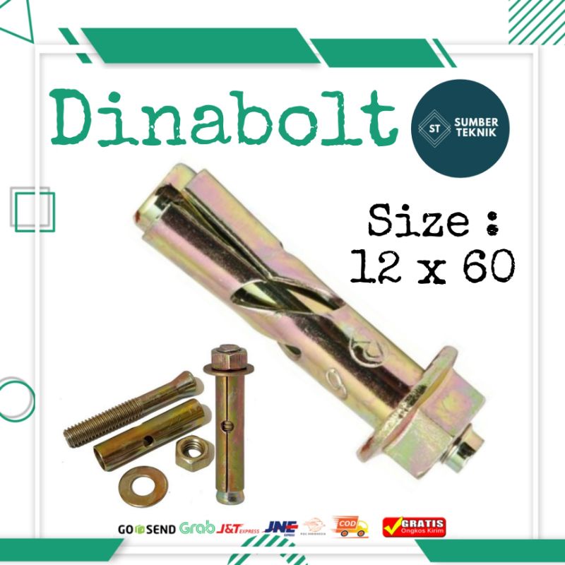 Jual Baut Beton / Dynabolt / Dinabol 12 x 60 mm | Shopee Indonesia