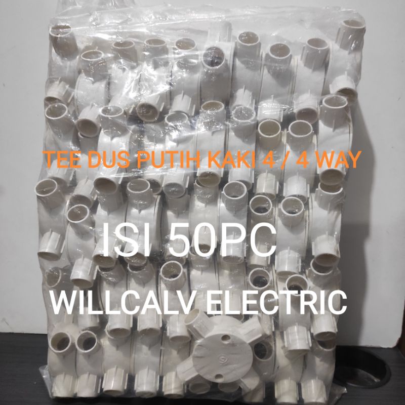 Jual PAKET ISI 50 PC TEE DUS PUTIH KAKI 4 / TEE DUS PUTIH 4 WAY / T DUS ...