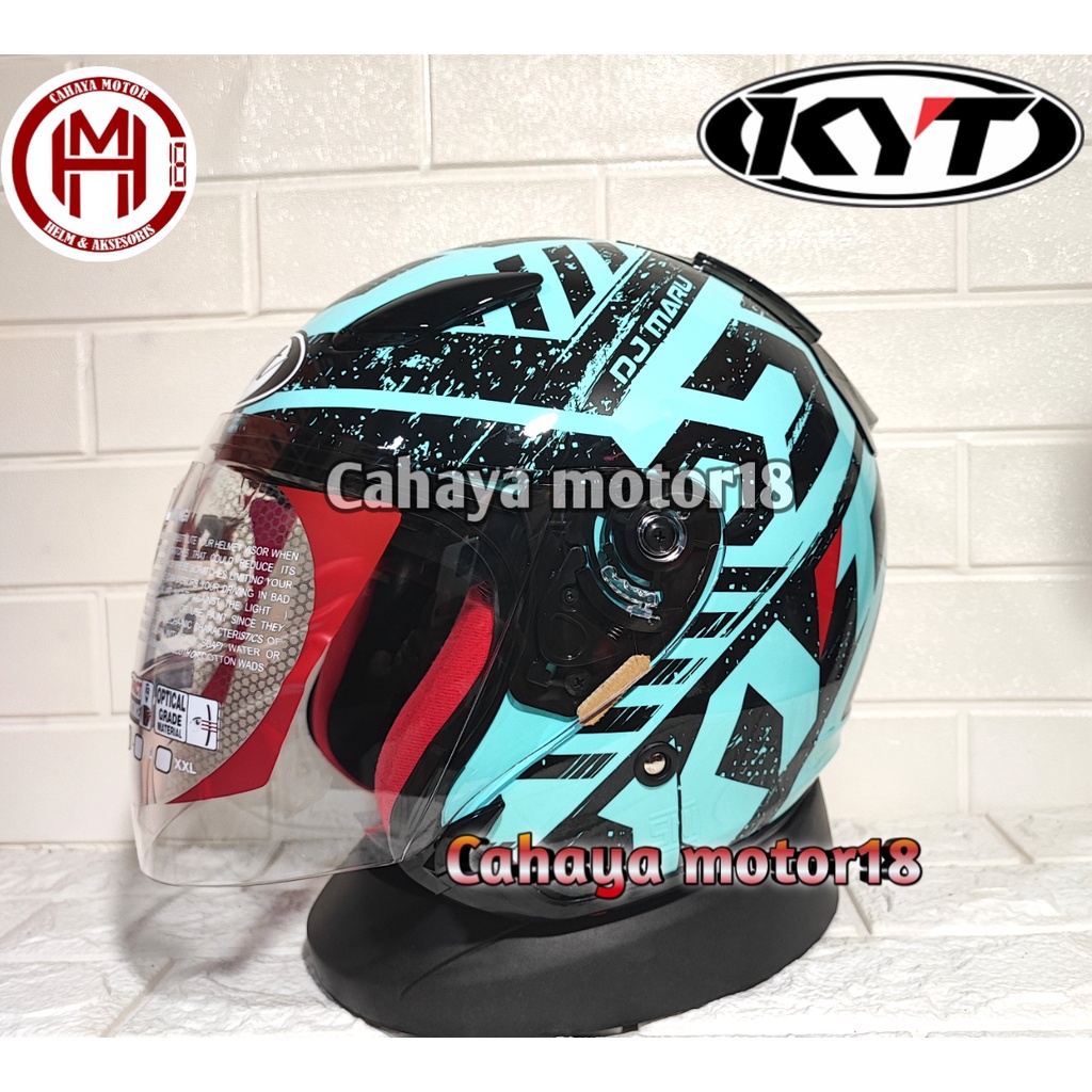 Jual HELM KYT DJ MARU #16 AQUA BLUE | Shopee Indonesia