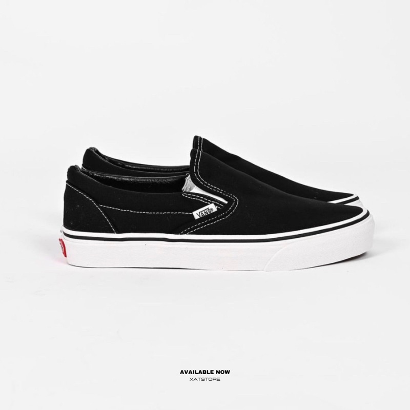 Jual Vans Slip On Black White Classic (ORIGINAL100%) | Shopee Indonesia
