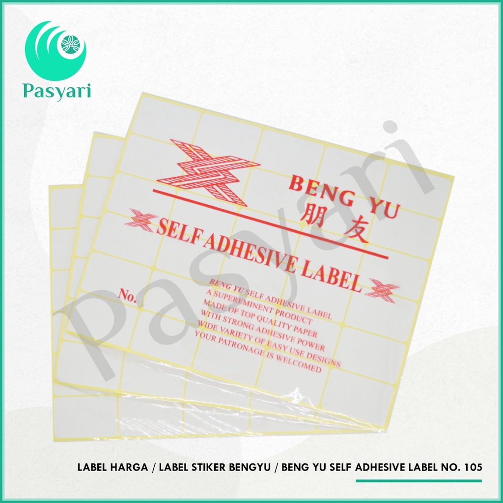 Jual Label Harga Label Stiker Bengyu Beng Yu Self Adhesive Label ...