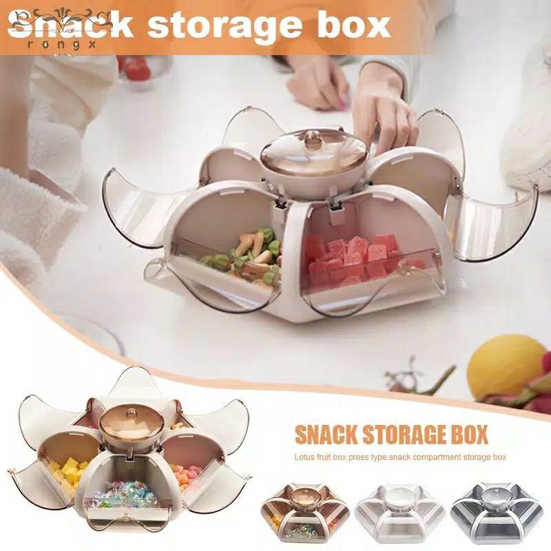 Jual Snack tray Snack storage box (toples Lotus sekat 6 toples permen ...